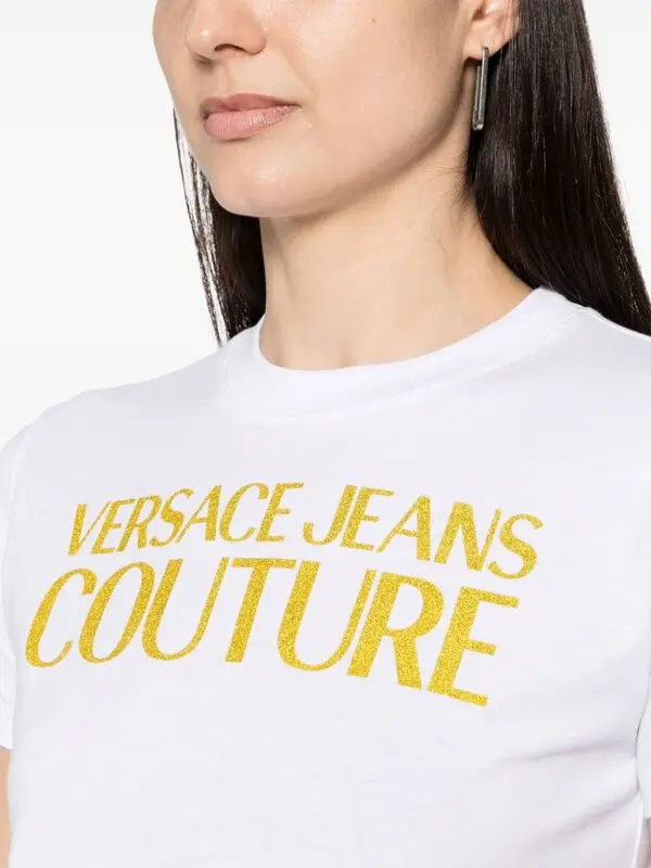 Versace Logo-print Glittered T-shirt