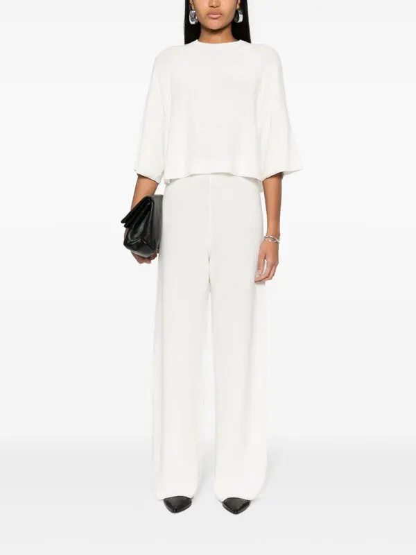 Fabiana Filippi Sequin-embellished Knit Trousers - Neutrals