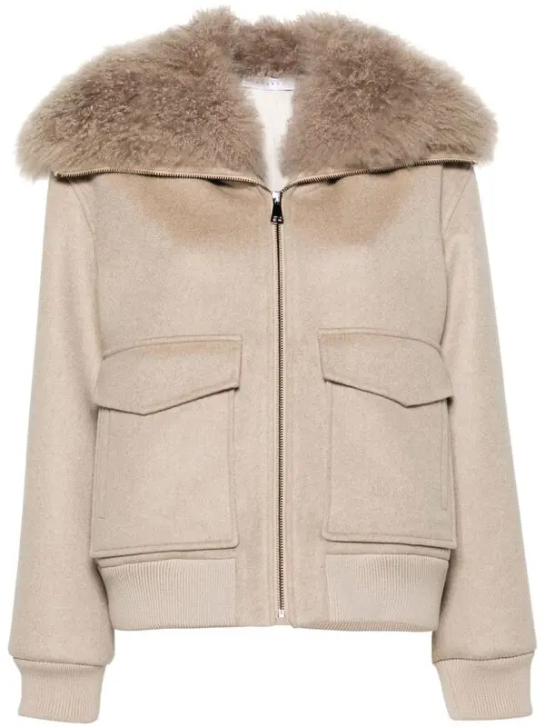LISKA Cashmere Bomber Jacket - Neutrals