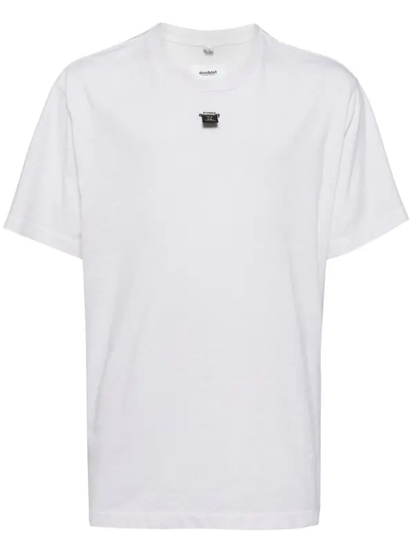 DOUBLET Sd Card-appliqué Cotton T-shirt - White