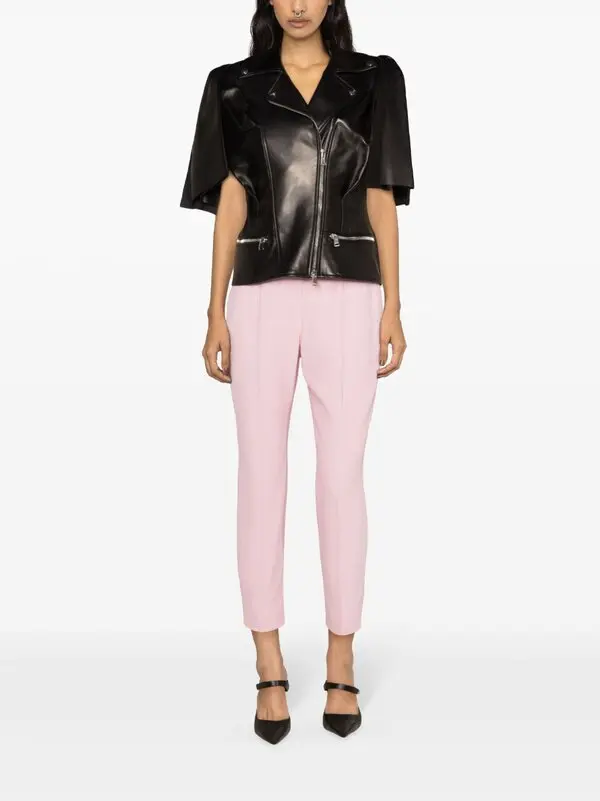 Alexander McQueen Knotted Bow Leather Biker Vest