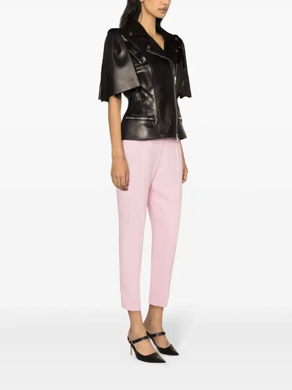 Alexander McQueen Knotted Bow Leather Biker Vest