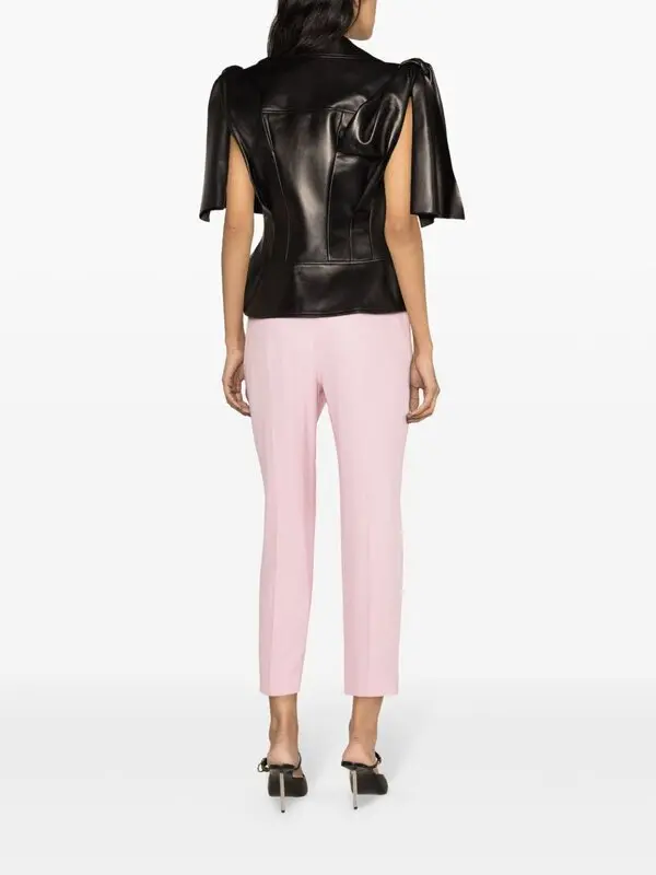 Alexander McQueen Knotted Bow Leather Biker Vest