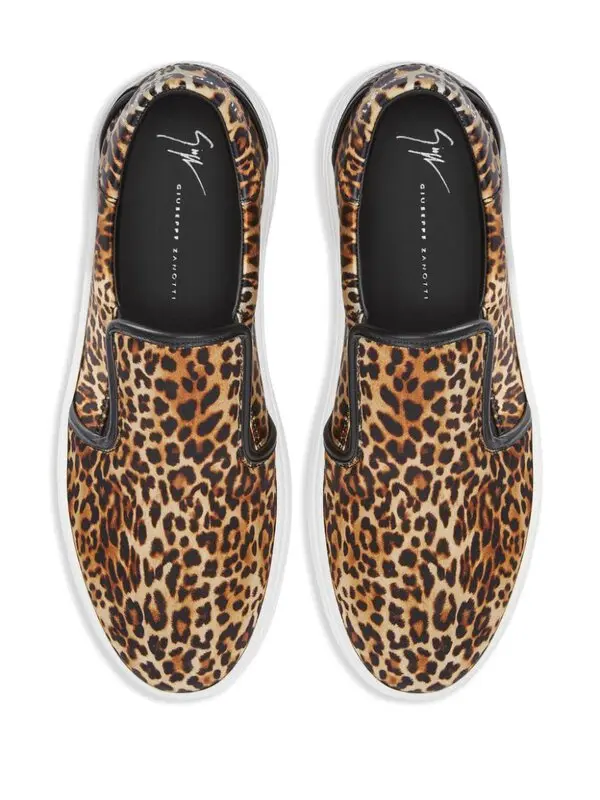Giuseppe Zanotti Leopard Print Embellished Slip-On Loafers Giuseppe Zanotti | Shoes | Giuseppe Zanotti Grey Silver  main image 4