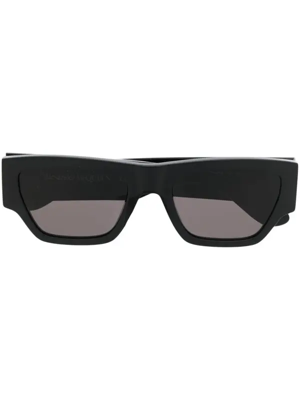 Alexander McQueen Engraved-logo Arm Sunglasses - Black
