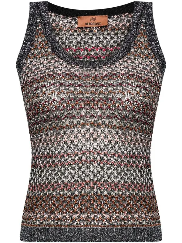 Missoni Crochet-knit Sequinned Tank Top