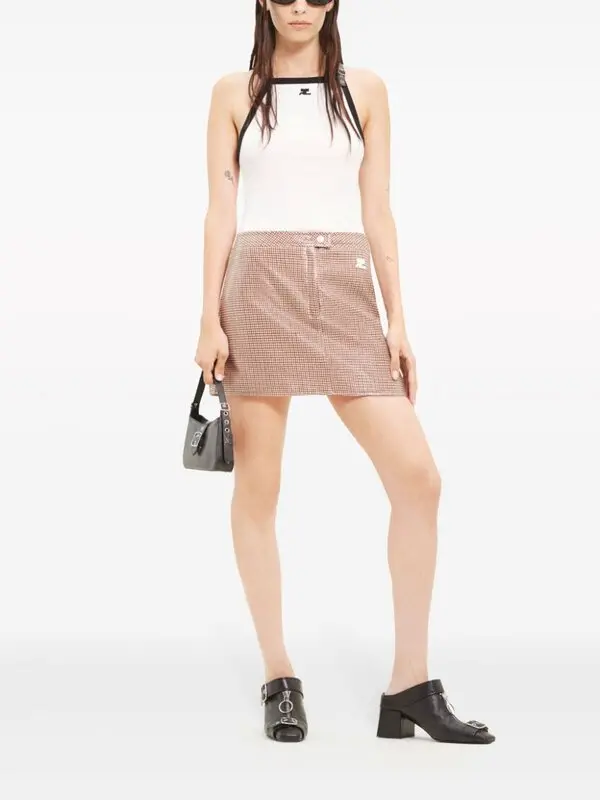 COURREGES Re-edition Checked Miniskirt