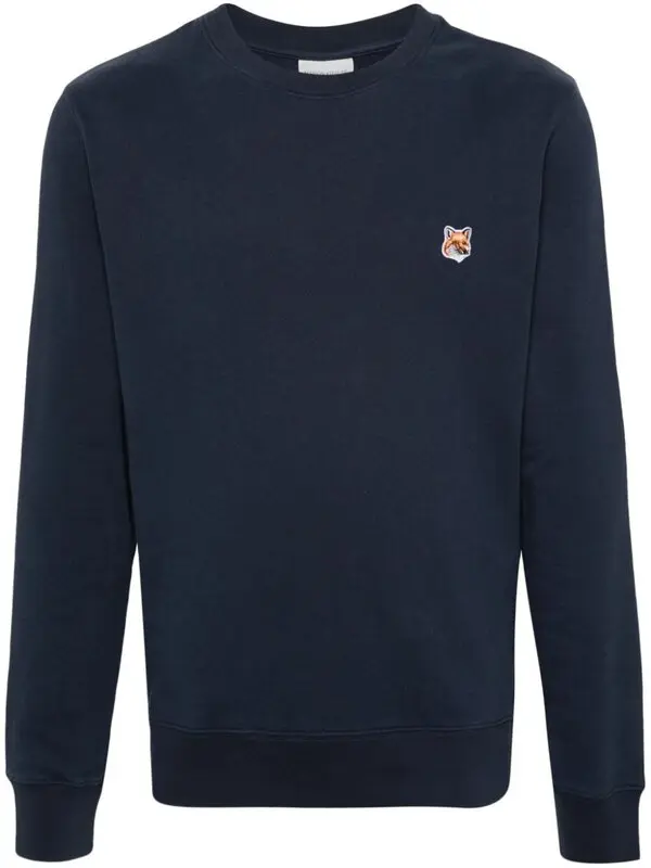 Maison Kitsuné Bold Fox Head Cotton Sweatshirt - Blue