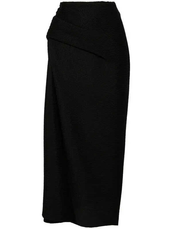 DEL CORE Textured Pencil Midi Skirt
