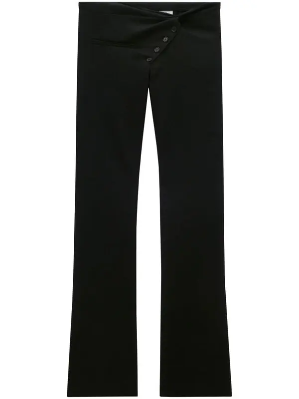 COURREGES Twist-front Bootcut Trousers - Black