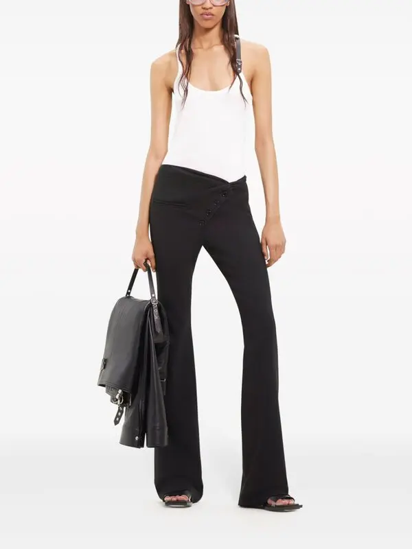 COURREGES Twist-front Bootcut Trousers - Black