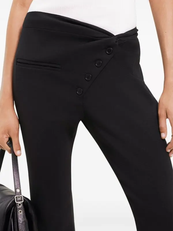 COURREGES Twist-front Bootcut Trousers - Black