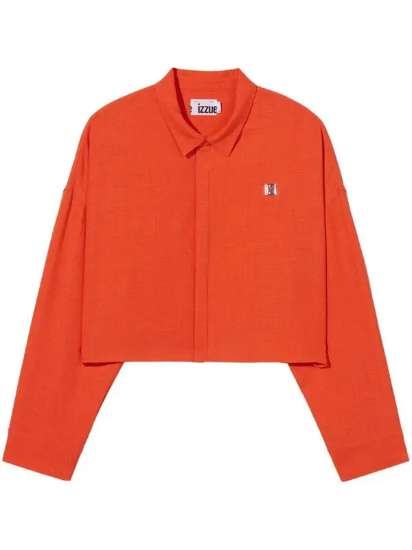 Izzue Logo-plaque Cropped Shirt