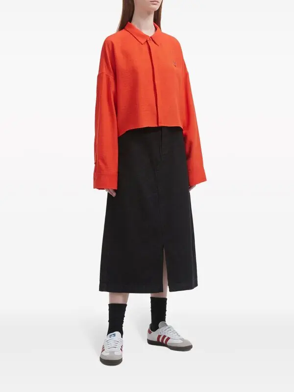 Izzue Logo-plaque Cropped Shirt