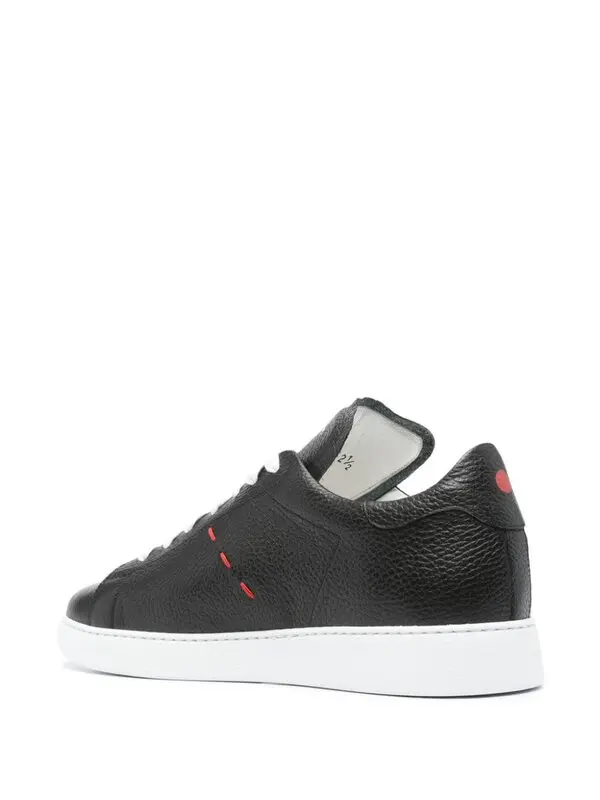 Kiton Seam-detail Leather Sneakers - Black