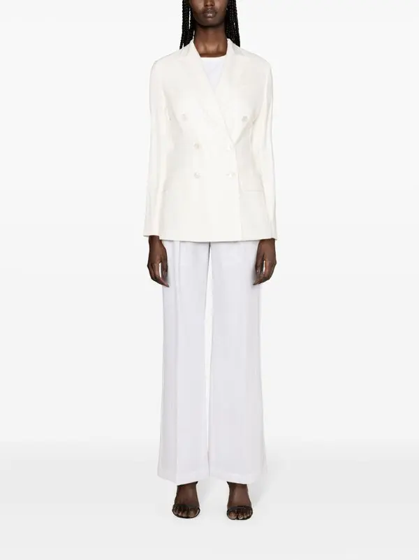 Kiton Double-breasted Canvas Blazer