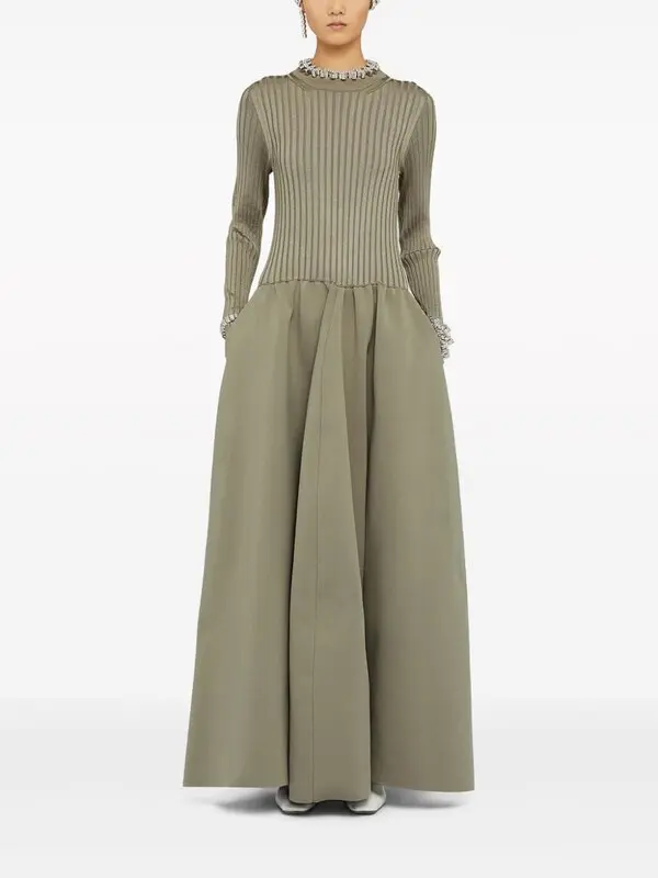 JIL SANDER Ribbed-knit Flared Dress