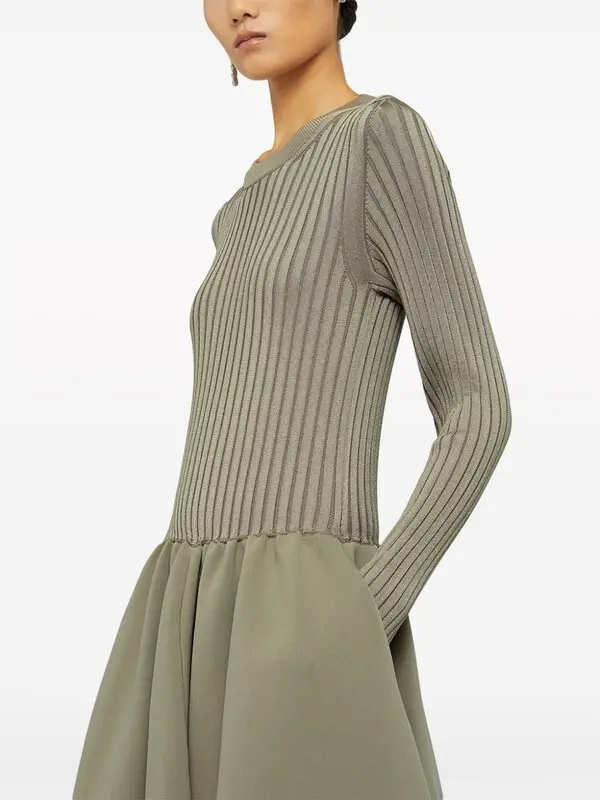 JIL SANDER Ribbed-knit Flared Dress