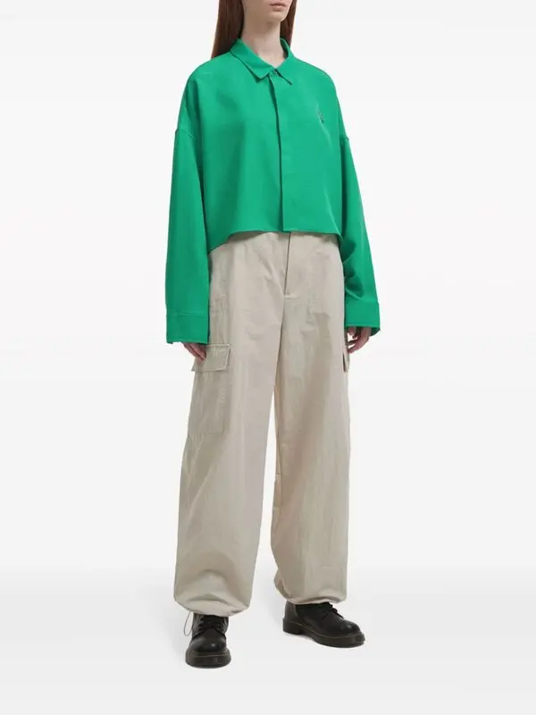 Izzue Logo-plaque Cropped Shirt