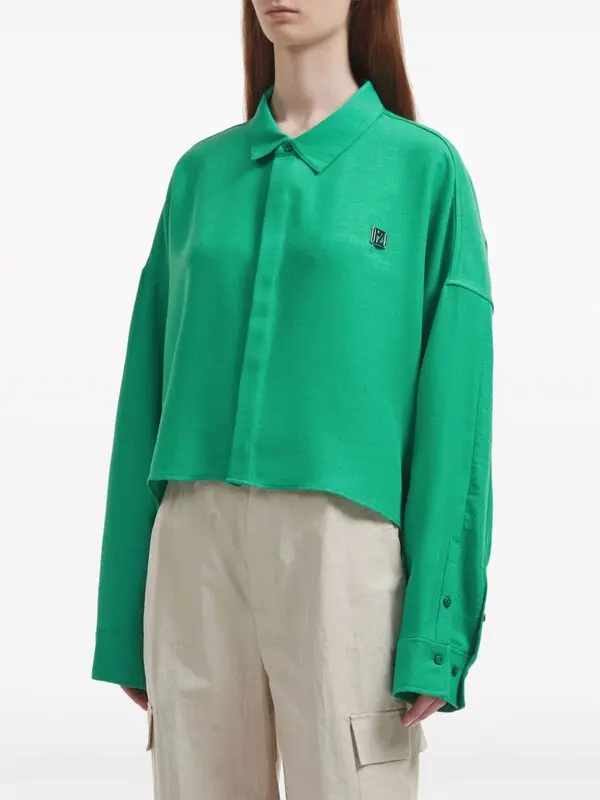 Izzue Logo-plaque Cropped Shirt
