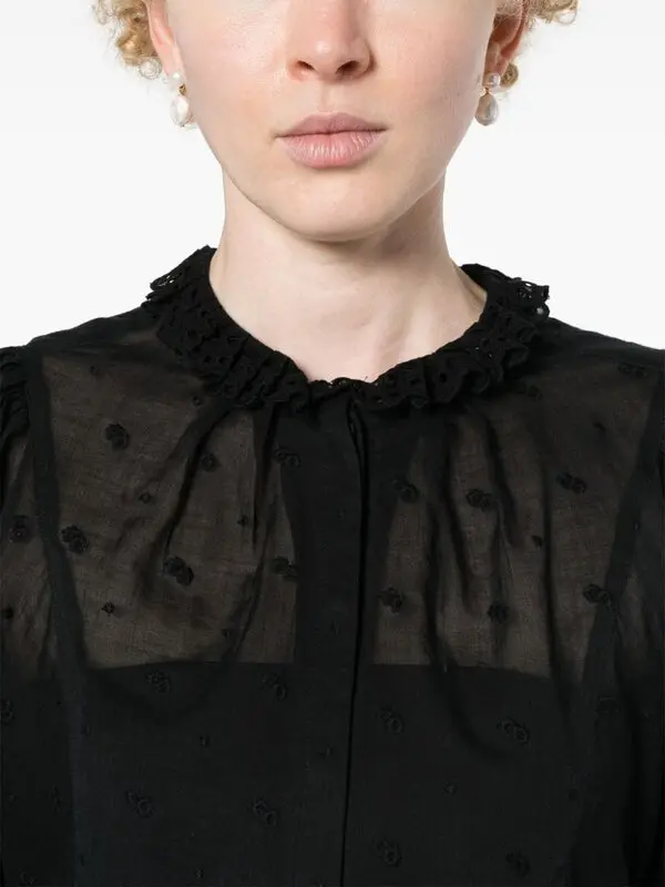MARANT ETOILE Terzali Floral-embroidered Blouse