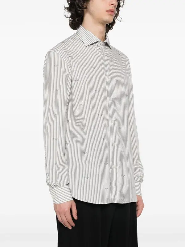 Emporio Armani Logo-print Striped Shirt