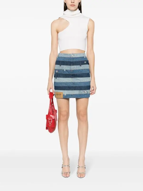 Moschino Panelled Denim Mini Skirt