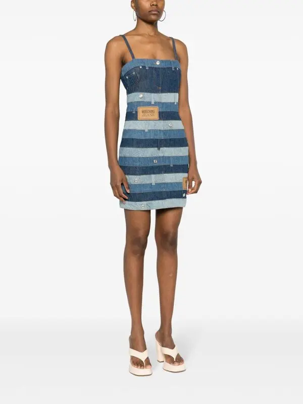 Moschino Patchwork Denim Minidress
