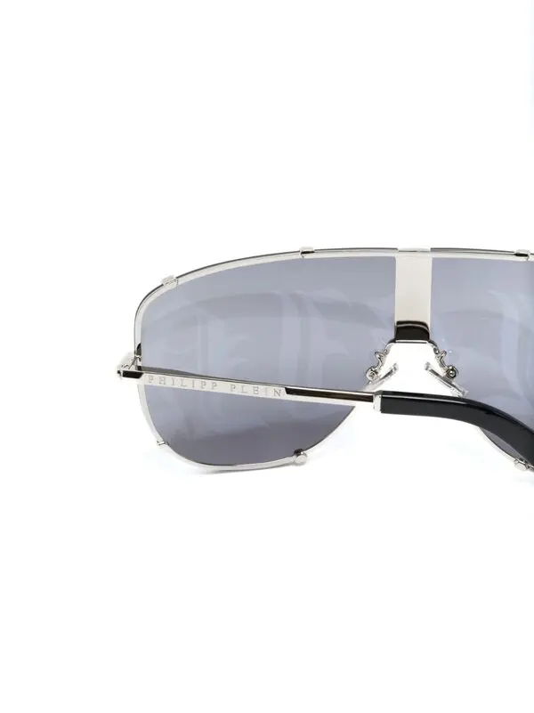 Philipp Plein Logo-print Shield-frame Sunglasses