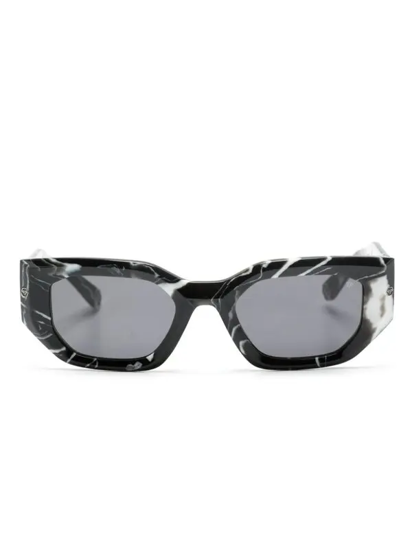 Philipp Plein Marbled Square-frame Sunglasses - Black