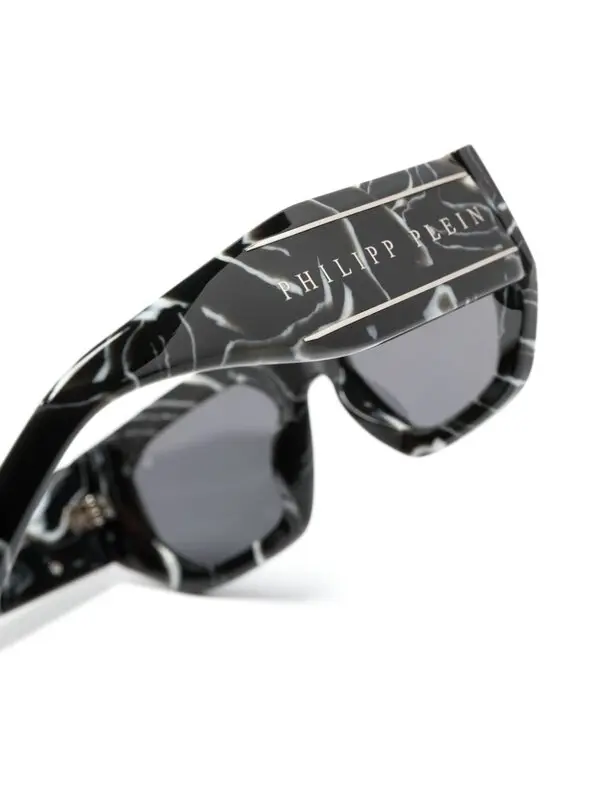 Philipp Plein Marbled Square-frame Sunglasses