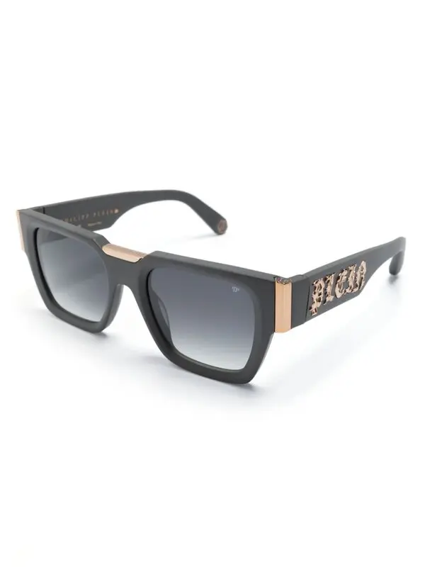 Philipp Plein Logo-plaque Square Sunglasses - Grey