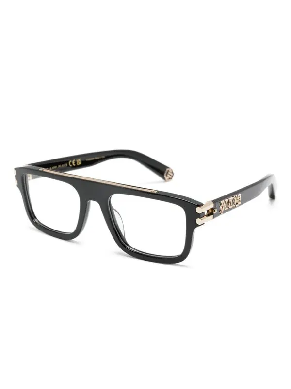 Philipp Plein Square Frame Sunglasses With Logo Plaque