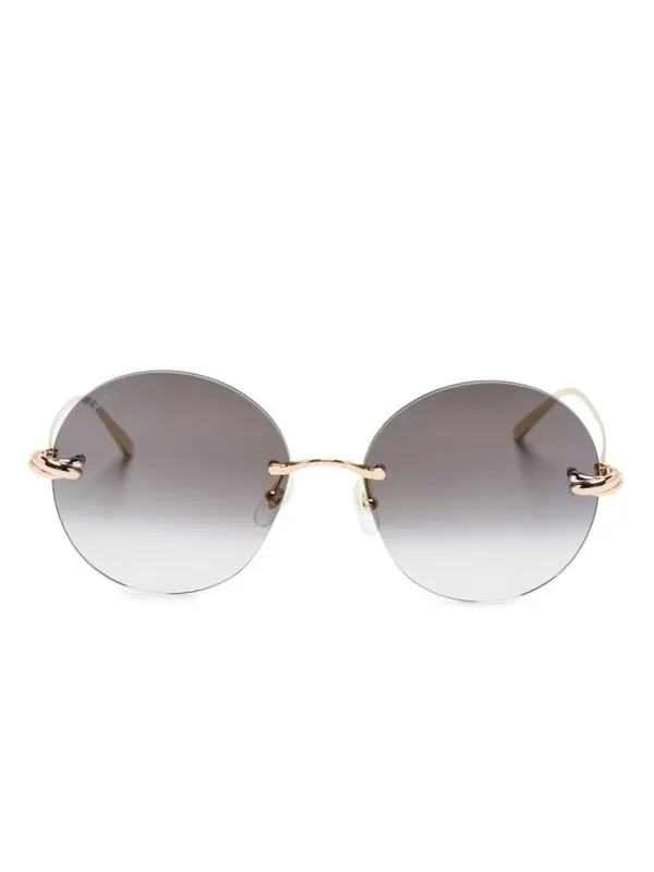 Cartier Trinity Round-Frame Sunglasses - Gold | Editorialist