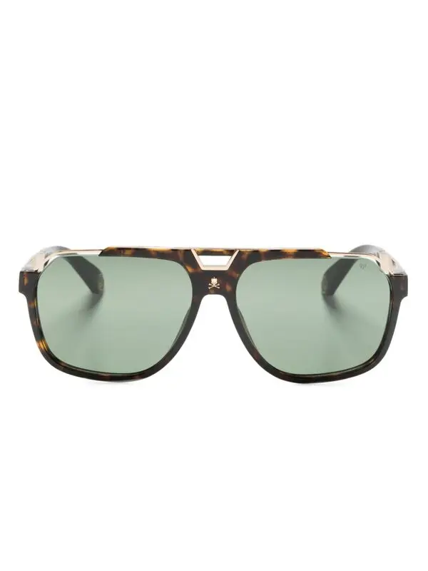 Philipp Plein Pilot-frame Sunglasses - Brown