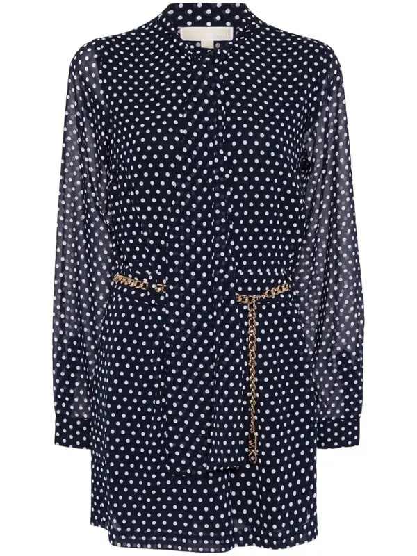 Michael Kors Polka-dot Print Georgette Playsuit