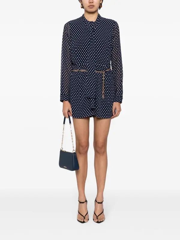 Michael Kors Polka-dot Print Georgette Playsuit