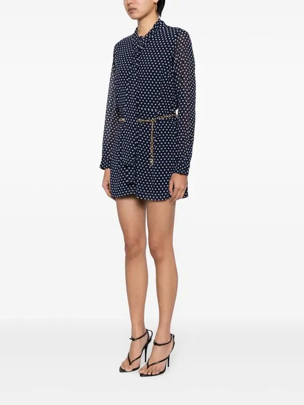 Michael Kors Polka-dot Print Georgette Playsuit