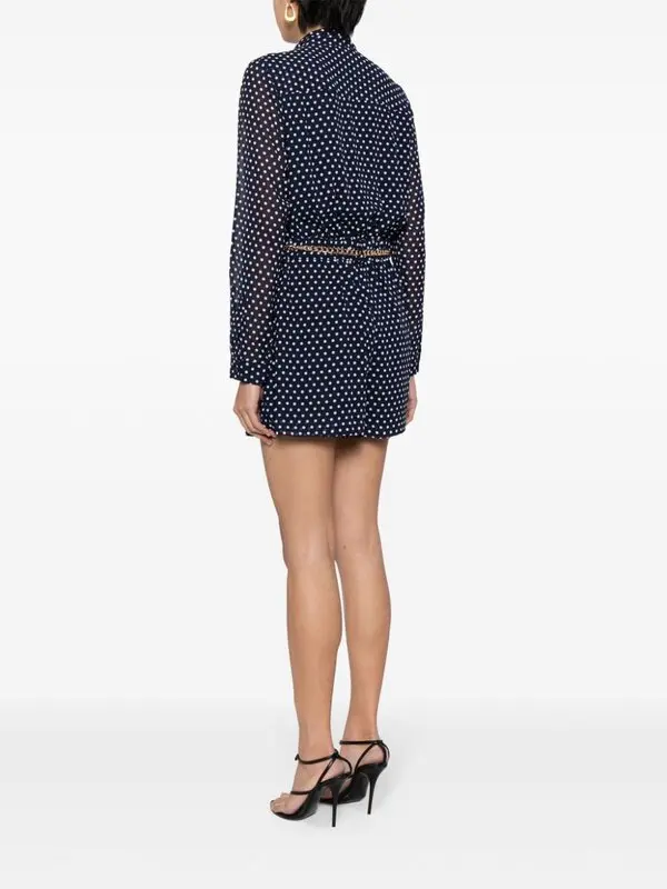 Michael Kors Polka-dot Print Georgette Playsuit