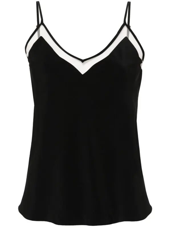 NISSA Mesh-panel Tank Top - Black