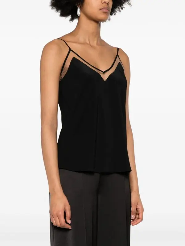 NISSA Mesh-panel Tank Top - Black