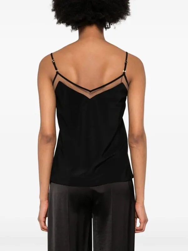 NISSA Mesh-panel Tank Top - Black