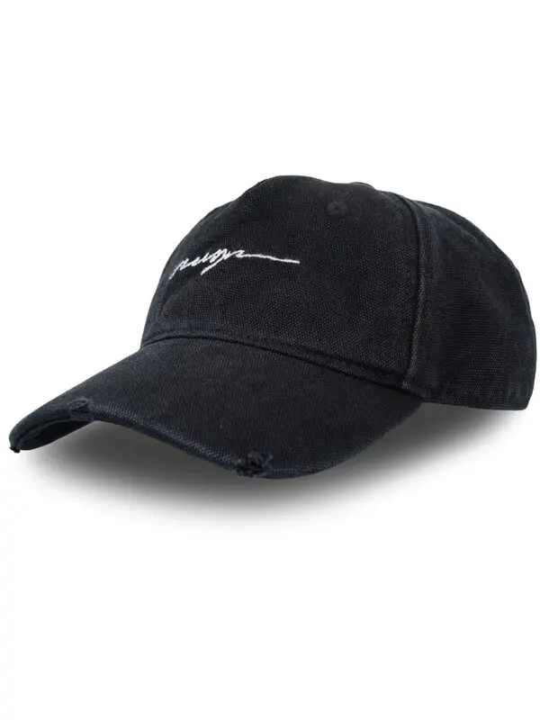 MSGM Cotton Baseball Hat With Logo - Black