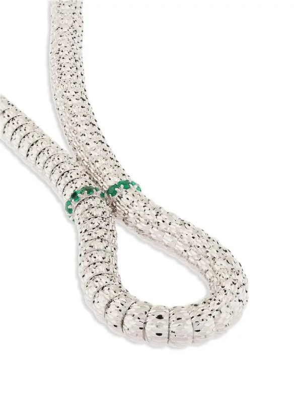 OFFICINA BERNARDI 18kt White Gold Enigma X Emerald And Diamond Necklace