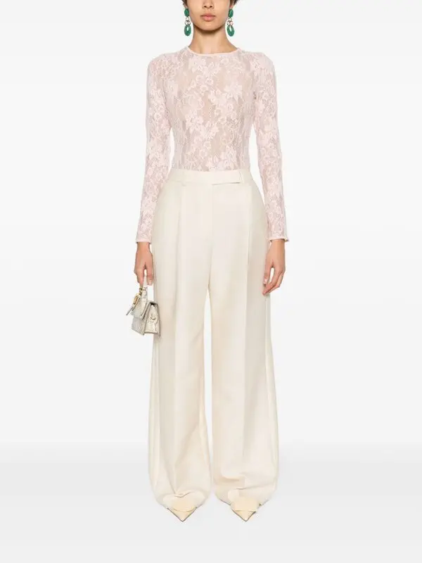 Zimmermann Floral Lace Long-sleeve Body - Pink