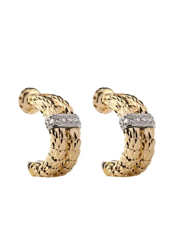 OFFICINA BERNARDI 18kt Yellow Diamond Hoop Earrings - Gold