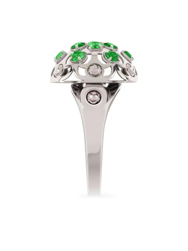 OFFICINA BERNARDI 18kt White Gold Damasco Emerald Ring - Silver