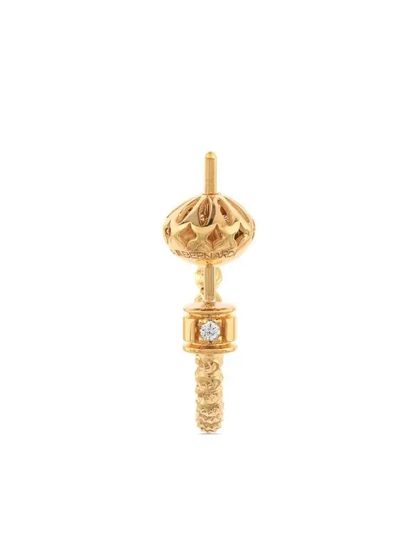 OFFICINA BERNARDI 18kt Yellow Diamond Hoop Earrings - Gold