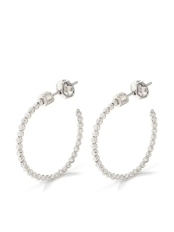 OFFICINA BERNARDI 18kt White Gold Diamond Hoop Earrings - Silver