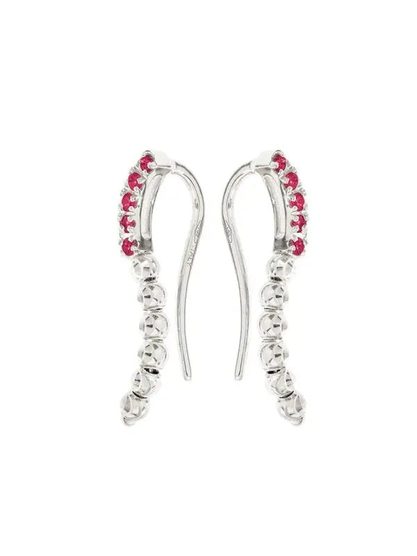 OFFICINA BERNARDI 18kt White Gold Moon Eden Ruby Cuff Earrings